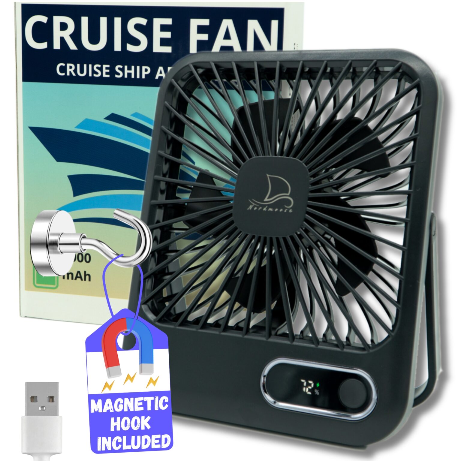 Cruise Approved Fan - Magnetic Base & Rechargeable Battery - Nordmoose ...